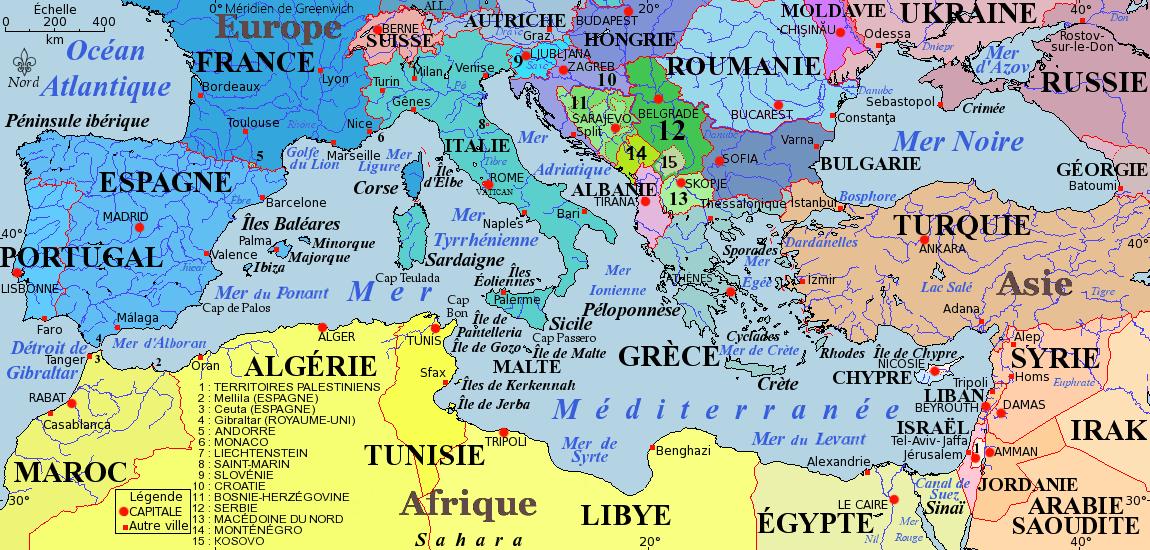 Quels sont les MERS et OCÉAN de FRANCE