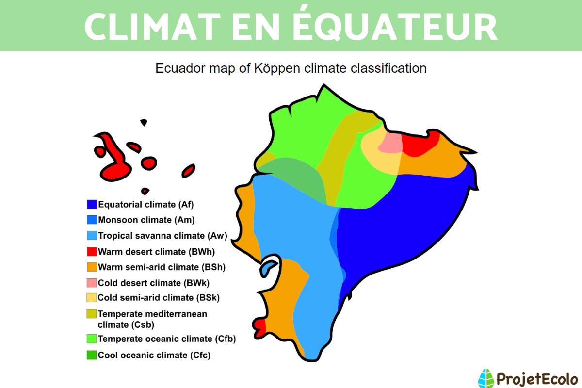 11 CLIMATS en ÉQUATEUR - Carte et résumé