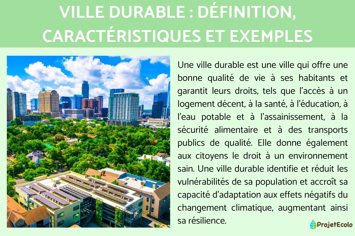 Ville durable : définition, caractéristiques et exemples - RÉSUMÉ COMPLET